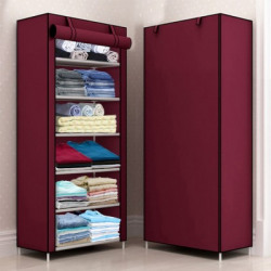 Sasimo 1 Door 6 Shelf Fabric PP Carbon Steel Collapsibl(October 2024 ...